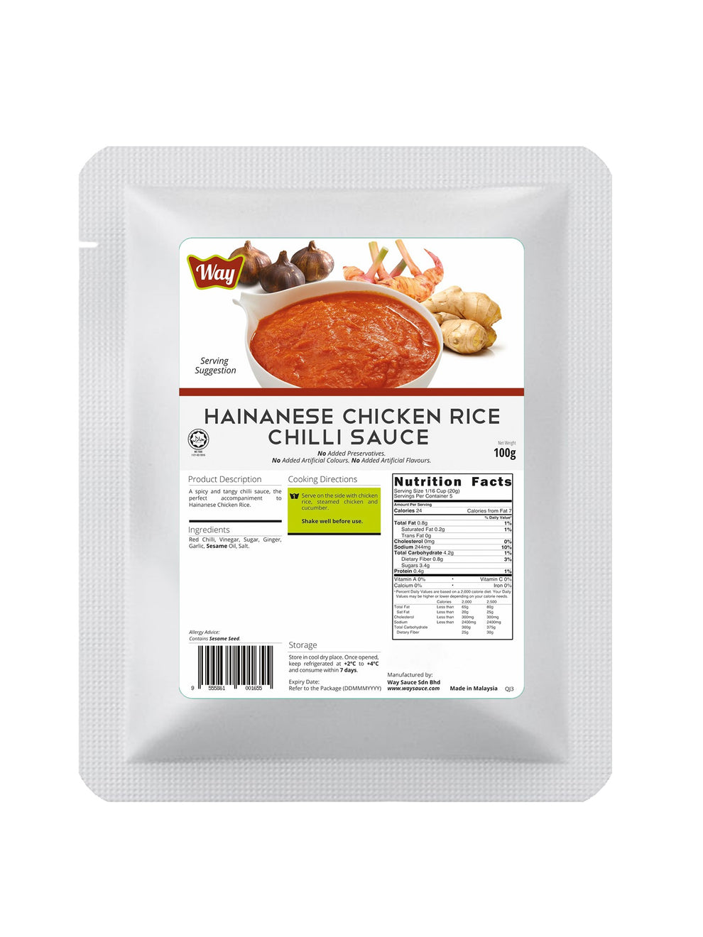 Way Sauce Hainanese Chicken Rice Chilli Sauce – Reachmore Sales ...